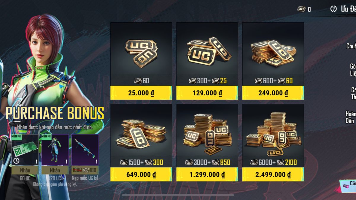 9 cách nạp PUBG Mobile, nạp UC giá rẻ, chiết khấu cao 2025